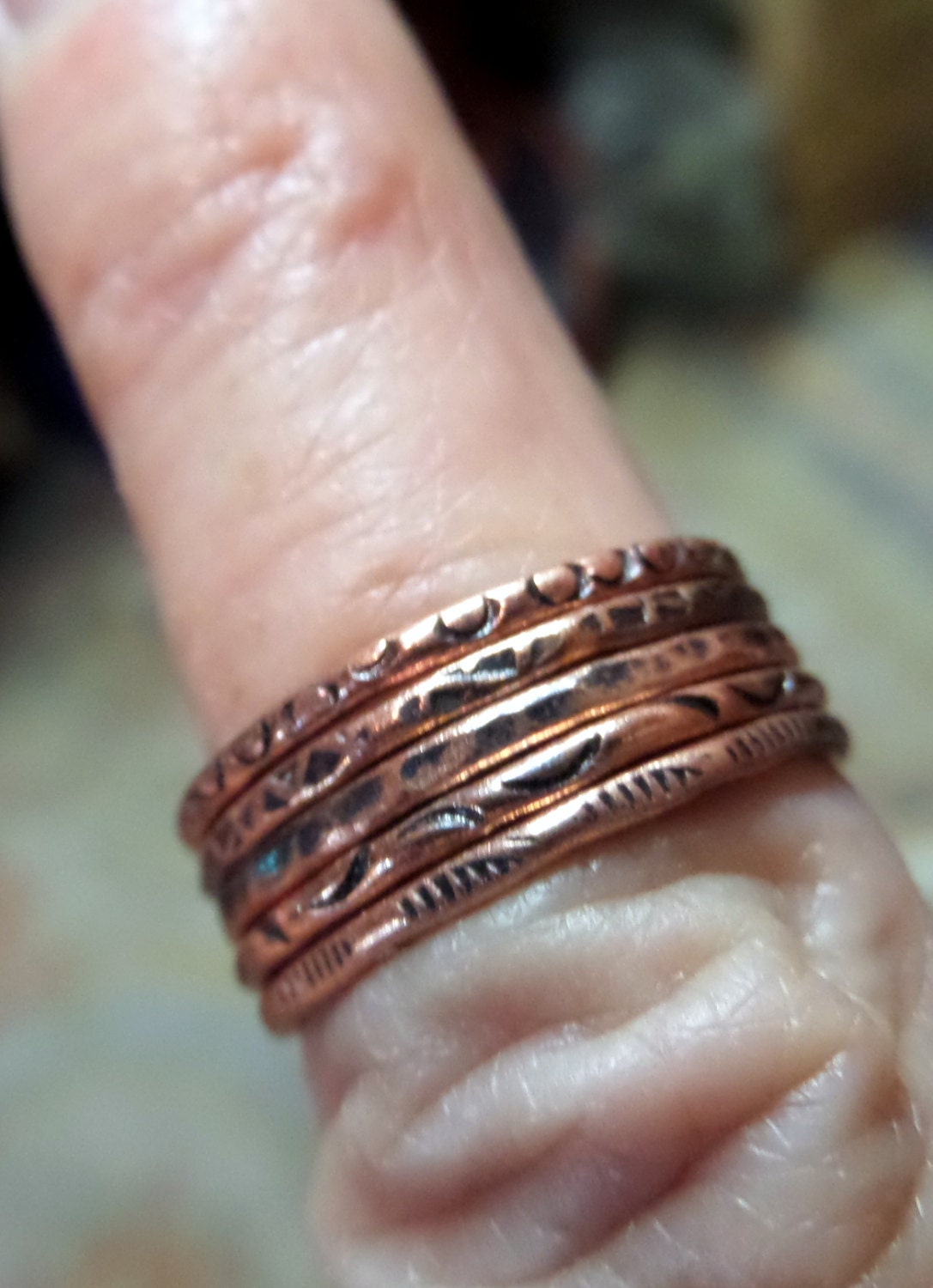 Five Skinny Copper Stackers