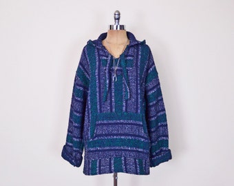 Mexican Baja Hoodie Baja Mexican Hoodie Blue Stripe Hoodie Mexican ...