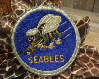 Vintage WWII Navy SEABEE Souvenir Embroidered Patch