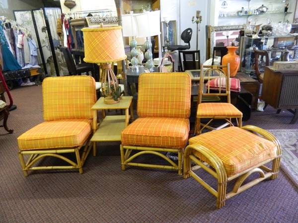 Vintage retro Ficks Reed Rattan Seet Chair Ottoman Table Lamp – Haute Juice