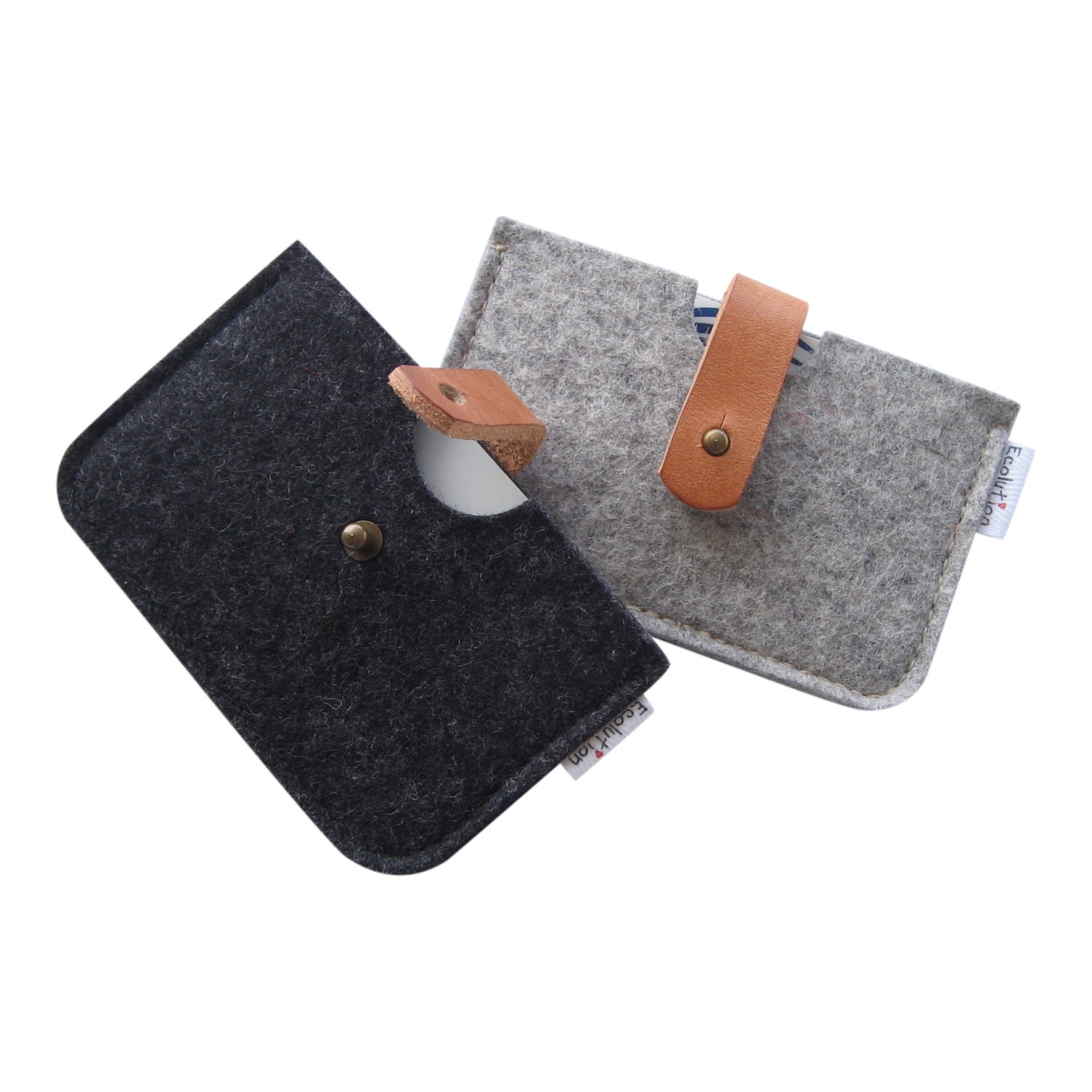 Minimalist Merino wool felt wallet Credit card case