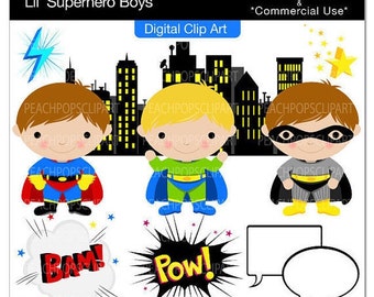 50% OFF SALE clip art digital clipart hero super heroes - Lil Superhero ...