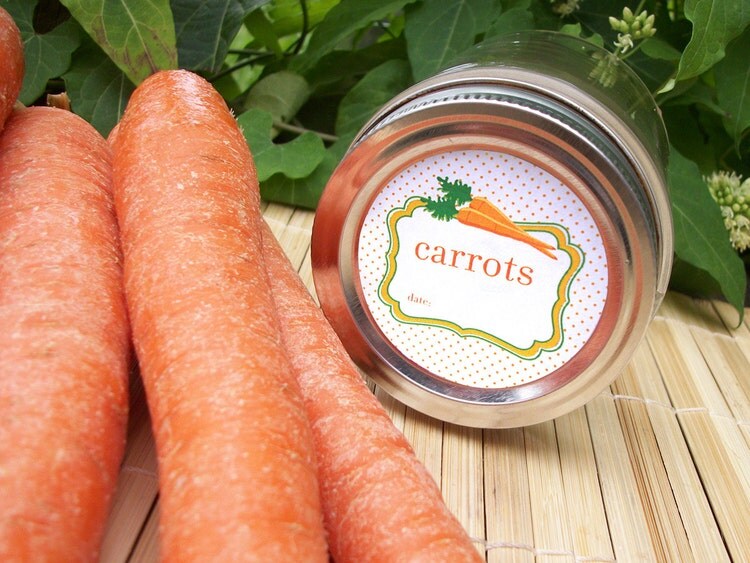 Carrots canning labels round mason jar labels by CanningCrafts