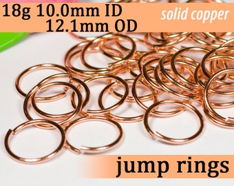 14g 8.0 mm ID 11.3 mm OD copper jump rings by rainesupplies