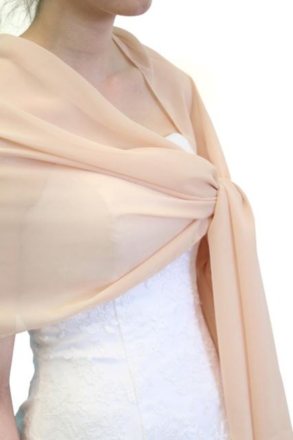 Silk Feel Chiffon Bridal Wrap Wedding Stole Champagne 8139CH