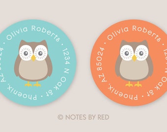 Owl address labels | Etsy