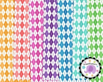 Argyle digital paper | Etsy