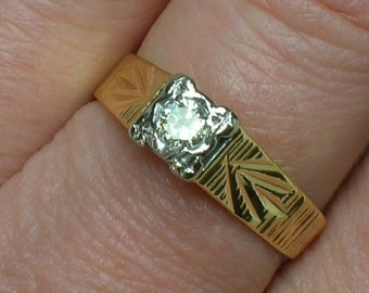 Vintage Wedding Ring Set: 1950s Two Tone by AuldBaubles on Etsy