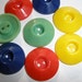 Cool Vintage Inkwell Buttons Red Blue Green Yellow 7/8