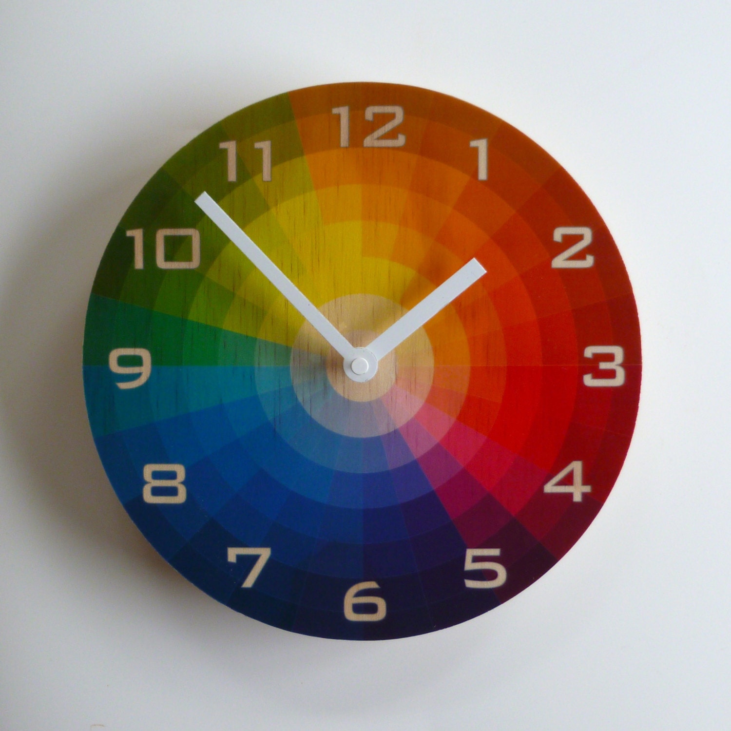 Objectify Color Wheel Wall Clock With Numerals Medium Size