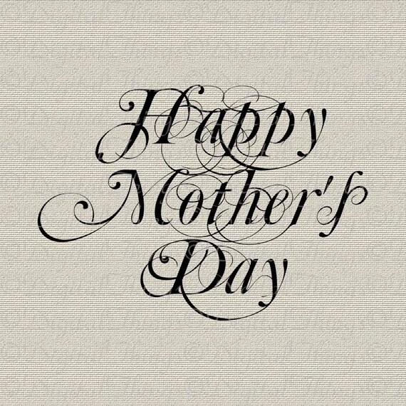 Happy Mothers Day Script Wall Decor Art Printable Digital