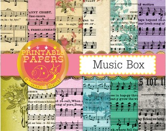 Popular items for music digital paper on Etsy