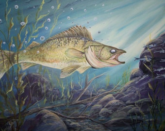 Walleye print | Etsy