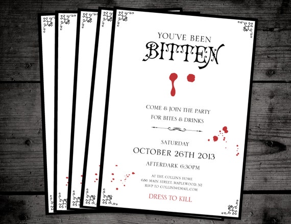 Items similar to Vampire Printable Halloween Invitation on Etsy