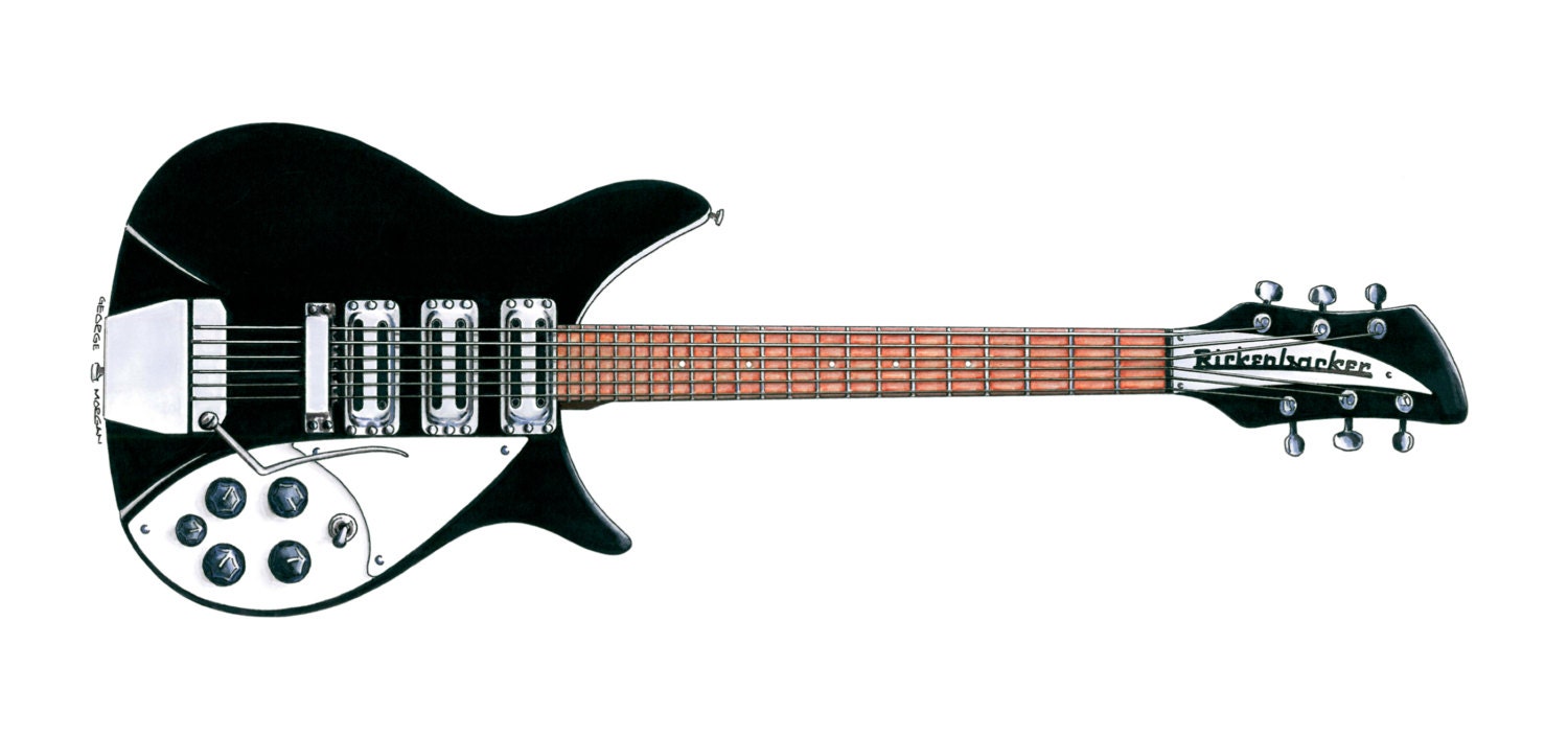 John Lennon's 1964 Rickenbacker 325 Capri by GMorganIllustration