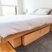 Raw Solid Antique Pine Platform Bed with storage Queen King