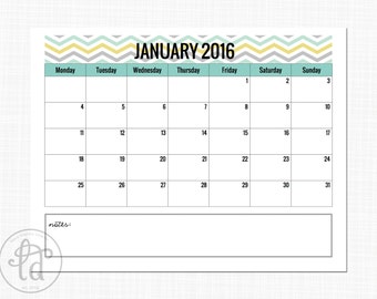 Popular items for chevron calendar on Etsy