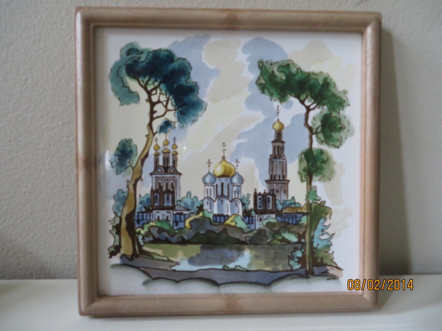 Soviet Era Russian Hand painted Decorative Tiles Moscow by Mayuls