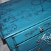 Hand Painted Aqua Teal Blue turquoise Desk Dressing Table