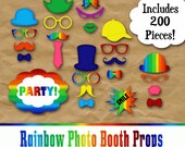 Items similar to Rainbow Photo Booth Prop and Decoration Set ...