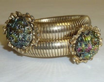 Vintage ELIZABETH MORREY Omega Snake Wrap Bypass Bracelet Molded ...