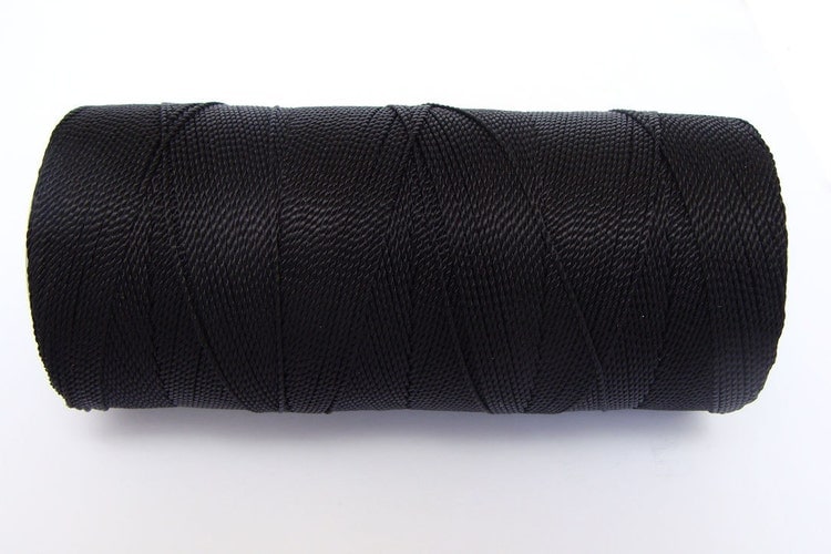 BLACK Nylon Cord Non Waxed Micro macrame Cord by ColorSupply