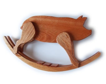 Wood rocking pig | Etsy