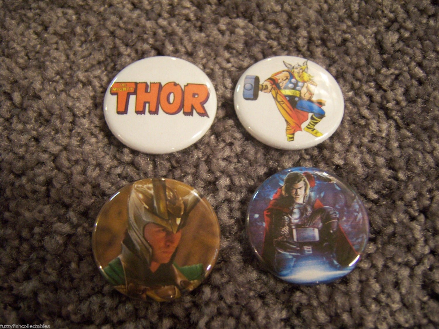 Thor 4 Pack of 1.25 Inch Pinback Buttons OR Magnets! USA Made with ...