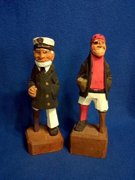 Wood Sculpture's of Peg leg Sailor's