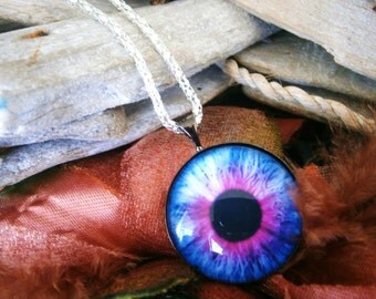 Glass Eye Necklace Eyeball Jewelry Goth emo Necklace