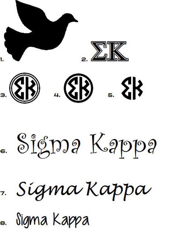 Sigma Kappa Stickers Decal Greek Letter