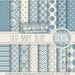 Blue Vintage Patterns Digital Paper Old Baby blue Antique