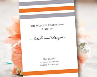 Wedding Ceremony Program Template Vintage Gold by WeddingTemplates