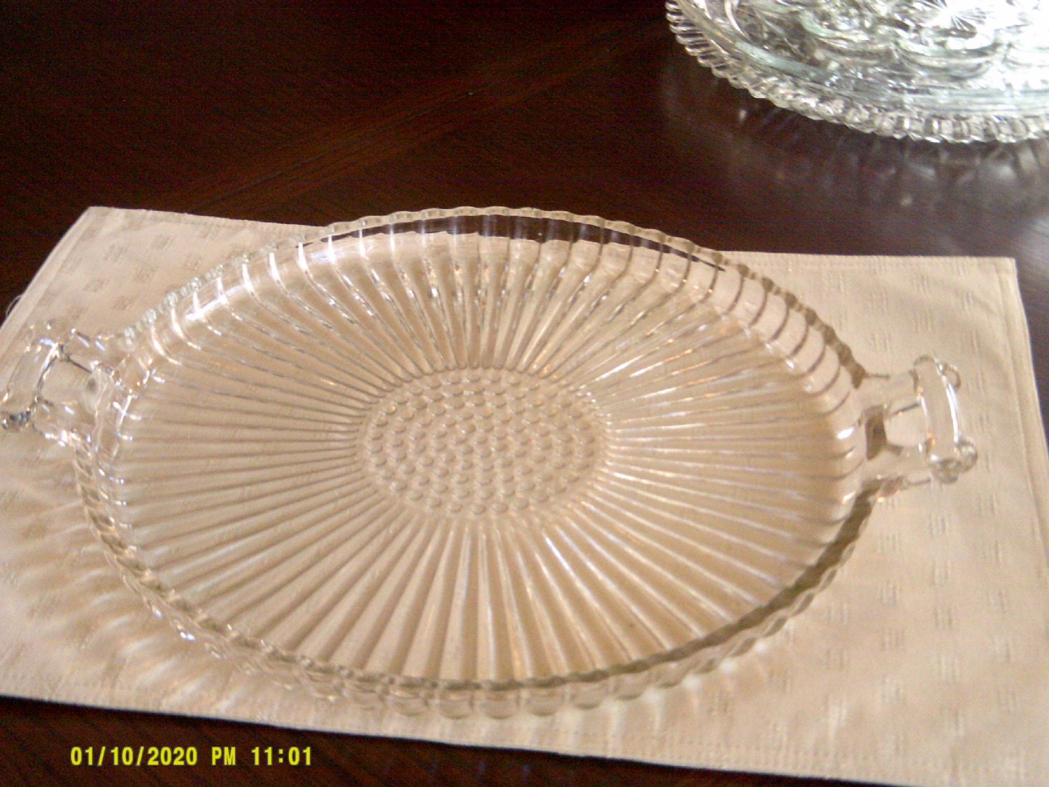 Gorgeous Vintage Glass Serving Tray Bubble Design 3 lbs. FREE SHIPPING ...