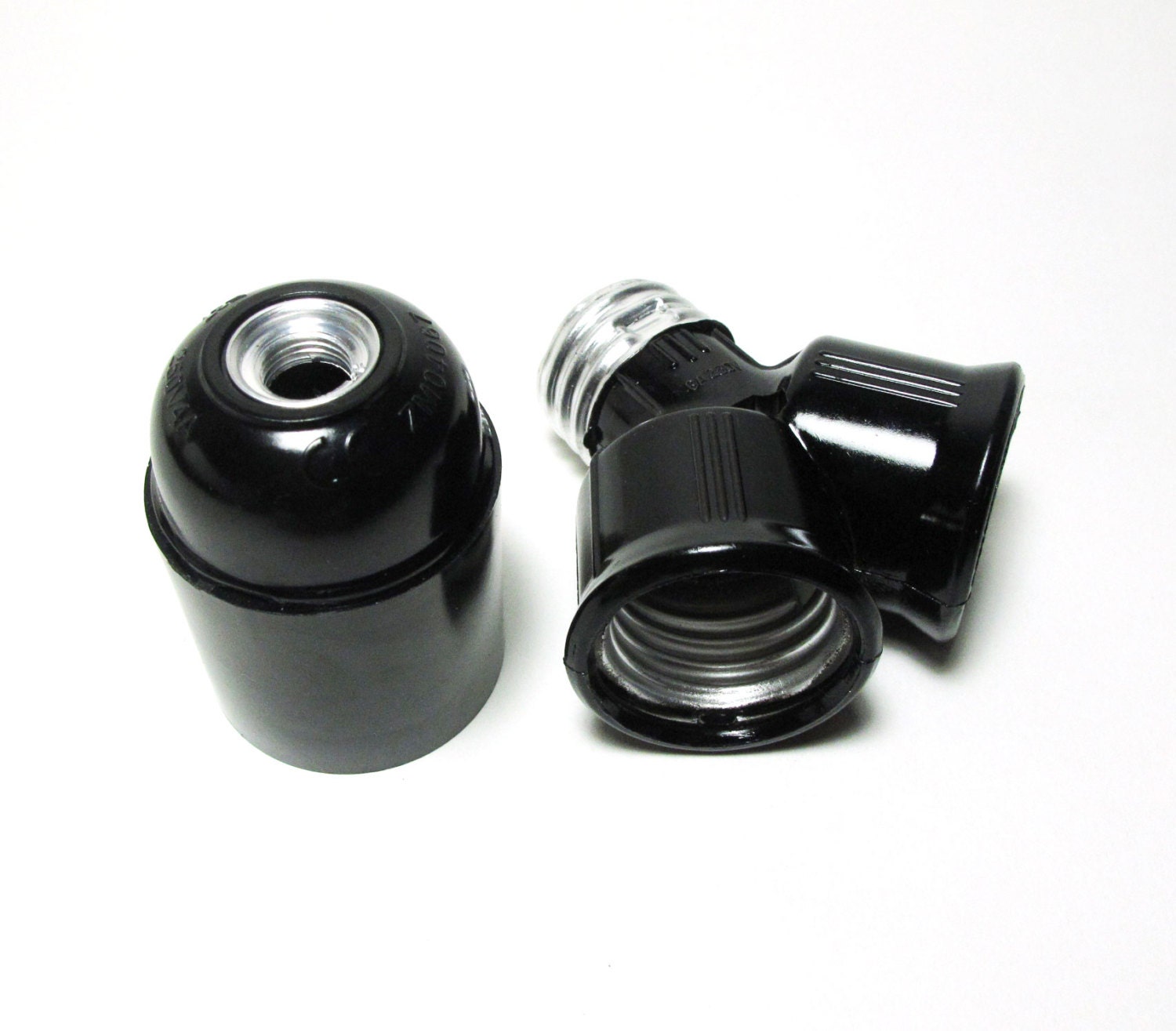 Double-head Light Socket Set Black color light bulb DIY