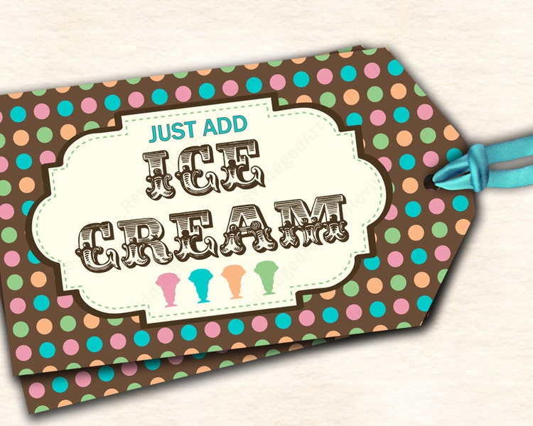 Just Add Ice Cream Tag Printable - Printable Word Searches