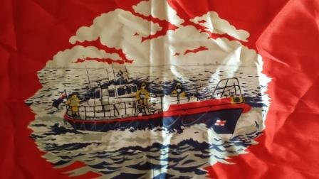 Scarf Beautiful bright red satin scarf nautical design with fishing ...