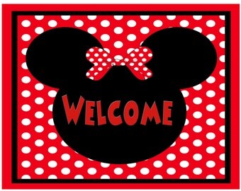 Items similar to Welcome sign Minnie Mouse on Etsy