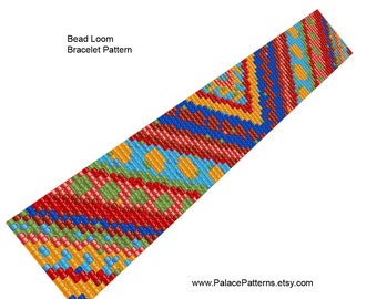 Chevron Beaded Bracelet Pattern for Bead Loom or Single Peyote Stitch ...