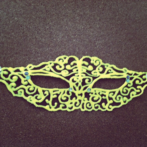 Items similar to SALE! Neon Yellow Masquerade Mask on Etsy
