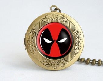 Deadpool locket necklace Deadpool vintage pendant locket necklace gift ...