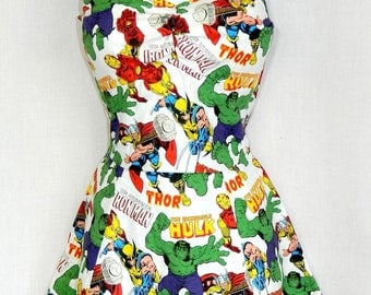Items similar to Plus Size Comic Book Marvel Dress- Adult Halloween ...