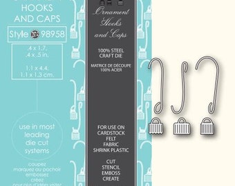 Memory Box Die ORNAMENT HOOKS and CAPS 98958