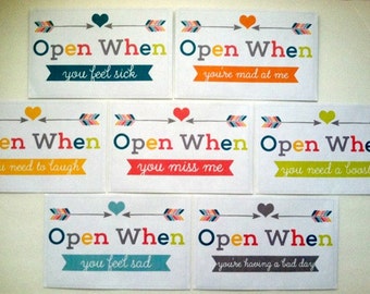 Popular items for open when letters on Etsy