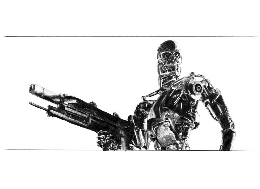 TERMINATOR pencil drawing ARNOLD SCHWARZENEGGER