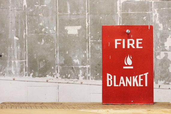 Vintage Industrial Metal Fire Blanket Storage Box by JohnMihovetz