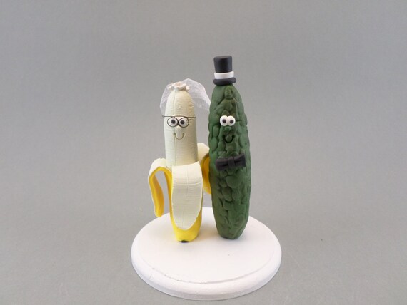 Pickle & Banana Custom Made Wedding Cake Topper