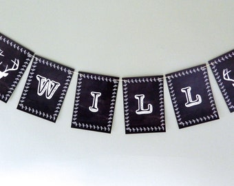 Personalized Chalkboard Banner, Name Pennant, Chalkboard Typography ...