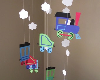 Popular items for train baby mobile on Etsy