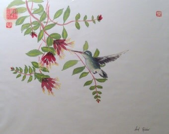 Sumi e bird | Etsy